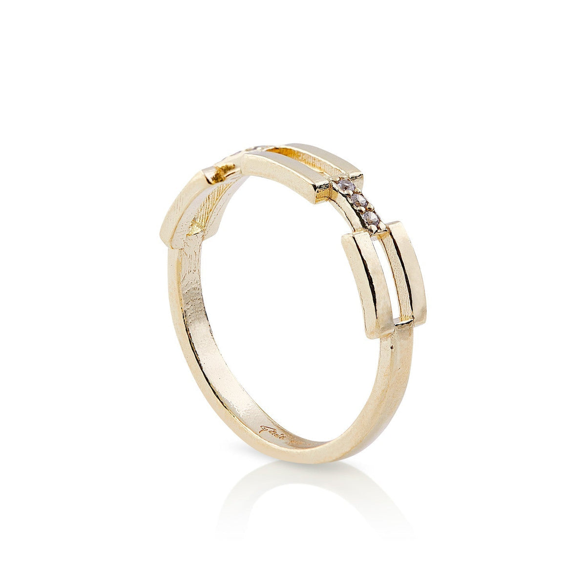 Ring in 925 Sterling silver with yellow gold plating that combines ...